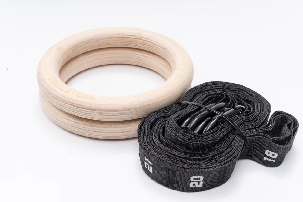 Competition gymnastic rings with carabiners - suspension training rings ...